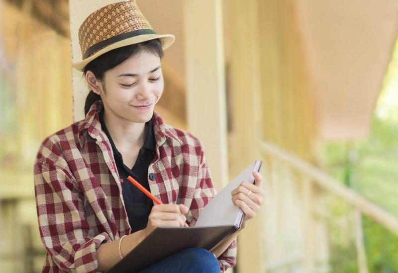 Girl Writing Poetry
