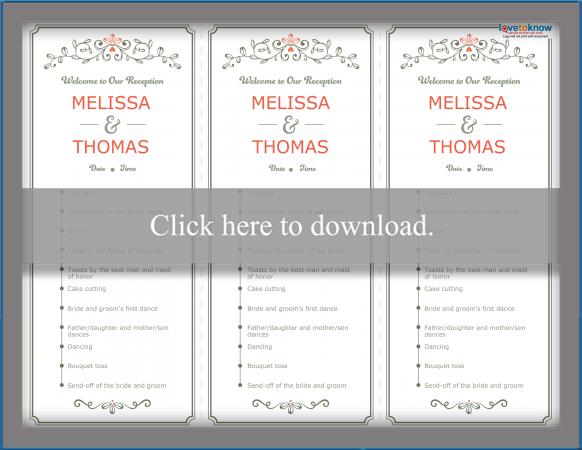 Wedding Reception Program LoveToKnow