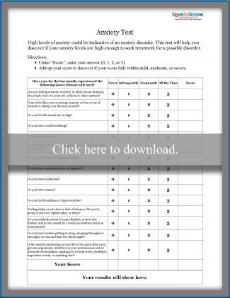 Printable Test for Anxiety | LoveToKnow Health & Wellness